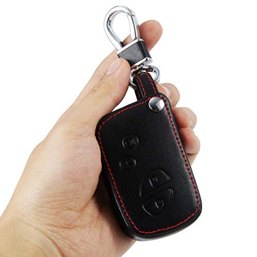 Partol Key Fob Case for Lexus Leather Keyless Entry Remote Control Key Fob Cover Case Replacement Fit Lexus ES300 ES330 ES350 RX350 RX300 IS300 IS250 GX470 GX460 lS460 GS300 GS400 GS350 NX GX