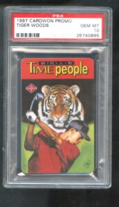 1997 cardwon promo taiwan tiger woods golf time people rookie card psa 10 graded