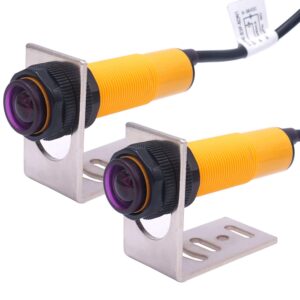 taiss/ 1 pair photoelectric sensor m18 infrared ray through-beam reflection optical photoelectric switch sensor npn no 6-36vdc proximity switch inductive distance 5m with mounting bracket e3f-5dn1