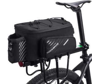 rockbros bike rack bag bicycle bag trunk rear rack bag bike panniers bike accessories basket storage luggage saddle shoulder bag 13l with rain cover