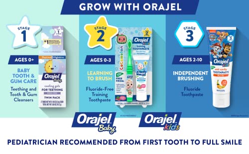 Orajel Non-Medicated Cooling Teething Gel, Daytime, 0.125 Ounce