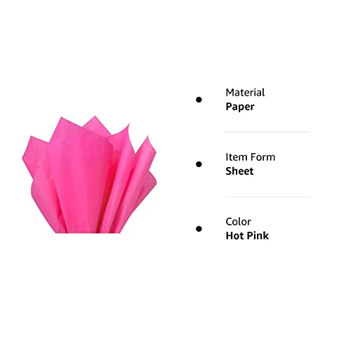 Flexicore Packaging| Gift Wrap Tissue Paper|15"x20"|100 Count (Hot Pink, 100 Sheets)