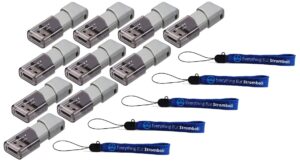 pny 32gb usb 3.0 flash drive elite turbo attache 3 (ten pack) bundle with (5) everything but stromboli lanyard (p-fd32gtbop-ge)