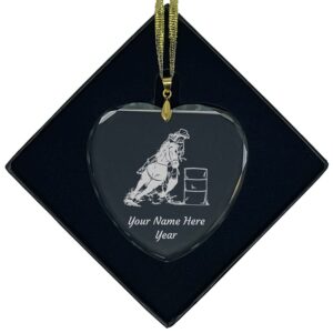 lasergram christmas ornament, barrel racer, personalized engraving included (heart shape)