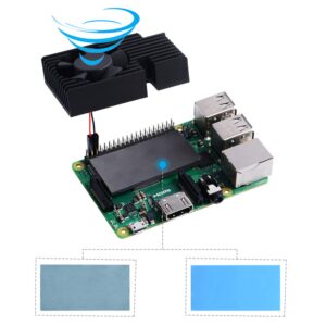 GeeekPi Fan Heasink Raspberry Pi 4, Pi Aluminum Heatsink Cooling Kit for Raspberry Pi 4B/3B/3B+ (B Plus)