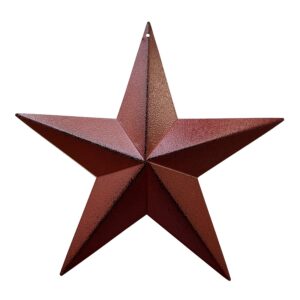 rainbow handcrafts rustic metal 3d barn star patriotic wall decoration vintage wall star country primitive home decor july 4th country americana patriotic wall ornament,outdoor decoration 8 inches