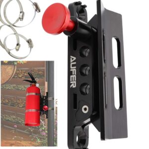 AUFER 1 Year Warranty-Universal Adjustable Roll Bar Fire Extinguisher Mount Holder Compatible with for Jeep Wrangler Gladiator Bronco UTV Polaris RZR Ranger Can Am Camper Van ATV Boat,Aluminum