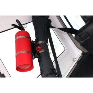 AUFER 1 Year Warranty-Universal Adjustable Roll Bar Fire Extinguisher Mount Holder Compatible with for Jeep Wrangler Gladiator Bronco UTV Polaris RZR Ranger Can Am Camper Van ATV Boat,Aluminum