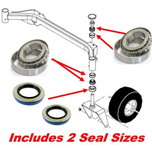 HD Switch Fork Caster Spindle Bearing & Seal Rebuild Kit Replaces Exmark Toro 116-8887, 1-642111-01