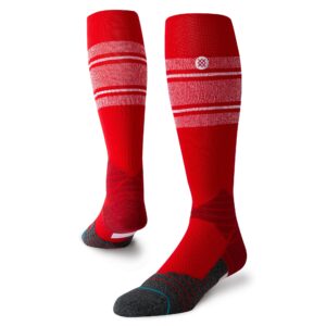 stance mens diamond pro otc stripe socks red/white l