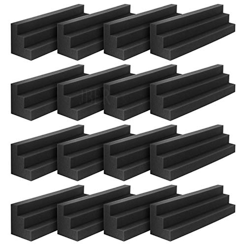 JBER Column Acoustic Wedge Studio Foam Corner Block Finish Corner Wall in Studios or Home Theater (16 Pack)