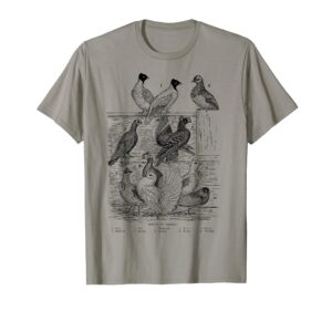 pigeon vintage breeds of pigeons gift for pigeon lover t-shirt