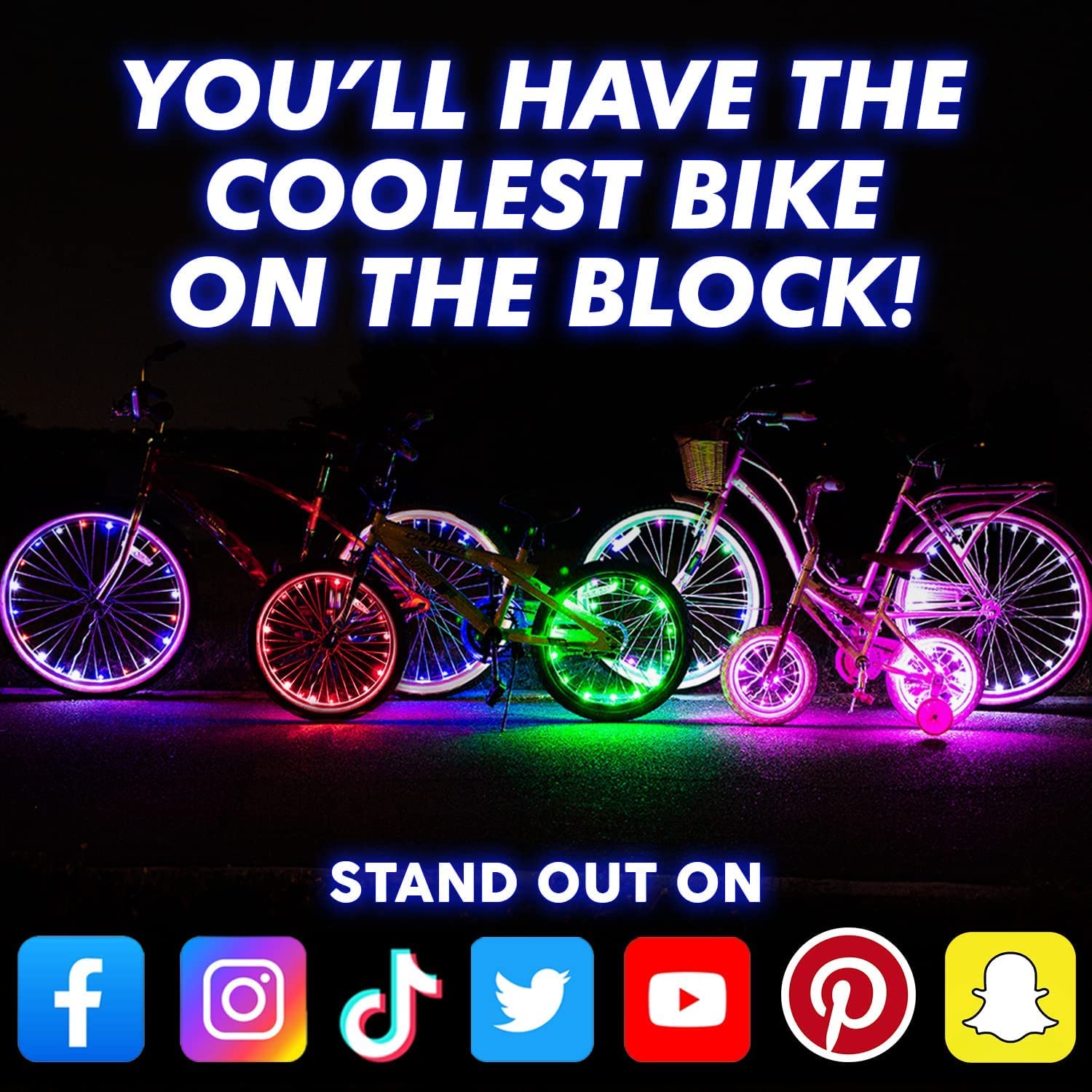 Activ Life Bicycle Lights (1 Tire, Color-Changing) Fun Summer Accessories for Cool Beach Cruisers, Top Mountain, BMX Trick, Road, Recumbent, Commuting, Tandem, Best Kids & Folding Bike Wheel Lights