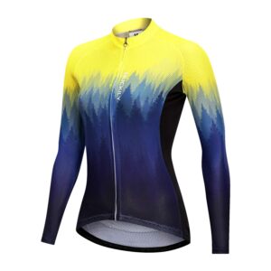 women's long sleeve cycling jersey bike shirt quick dry breathable bicycle clothing bike top with 4 pockets