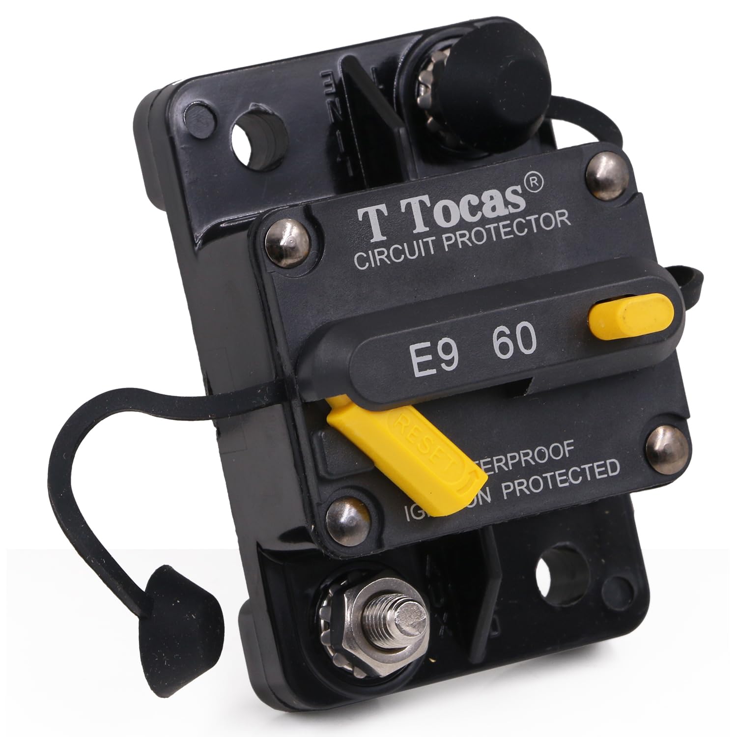 T Tocas 60 Amp Trolling Motor Marine Circuit Breaker 12V - 48V DC Switchable for Boat Marine Car Audio Battery Solar System IP67 60A