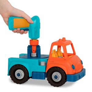 Battat- Wonder Wheels- Take-Apart Crane Truck – Toy Crane Truck With Drill For Kids – STEM Toy- Developmental Toy – 3 Years +