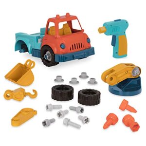 Battat- Wonder Wheels- Take-Apart Crane Truck – Toy Crane Truck With Drill For Kids – STEM Toy- Developmental Toy – 3 Years +