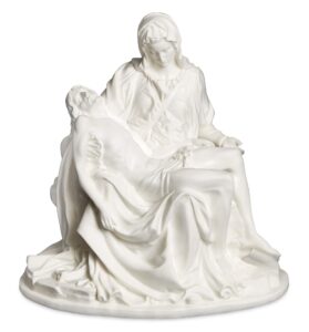 joseph's studio by roman - la pieta figure on base, renaissance collection, 8.25" h, white, resin and stone, religious gift, decoration, collection, durable, long lasting