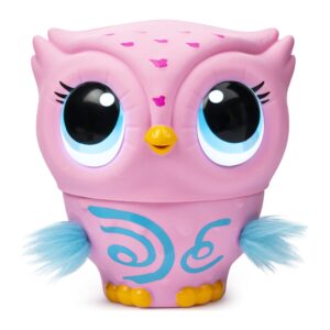 owleez, flying baby owl interactive toy with lights and sounds (pink), for kids aged 6 and up