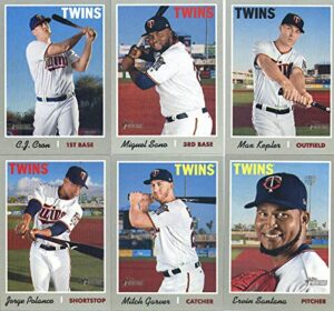 2019 topps heritage baseball minnesota twins team set of 9 cards: eddie rosario(#25), nelson cruz(#134), c.j. cron(#204), miguel sano(#226), ervin santana(#336), max kepler(#378), jorge polanco(#379), mitch garver(#383), kohl stewart/willians astudillo/st