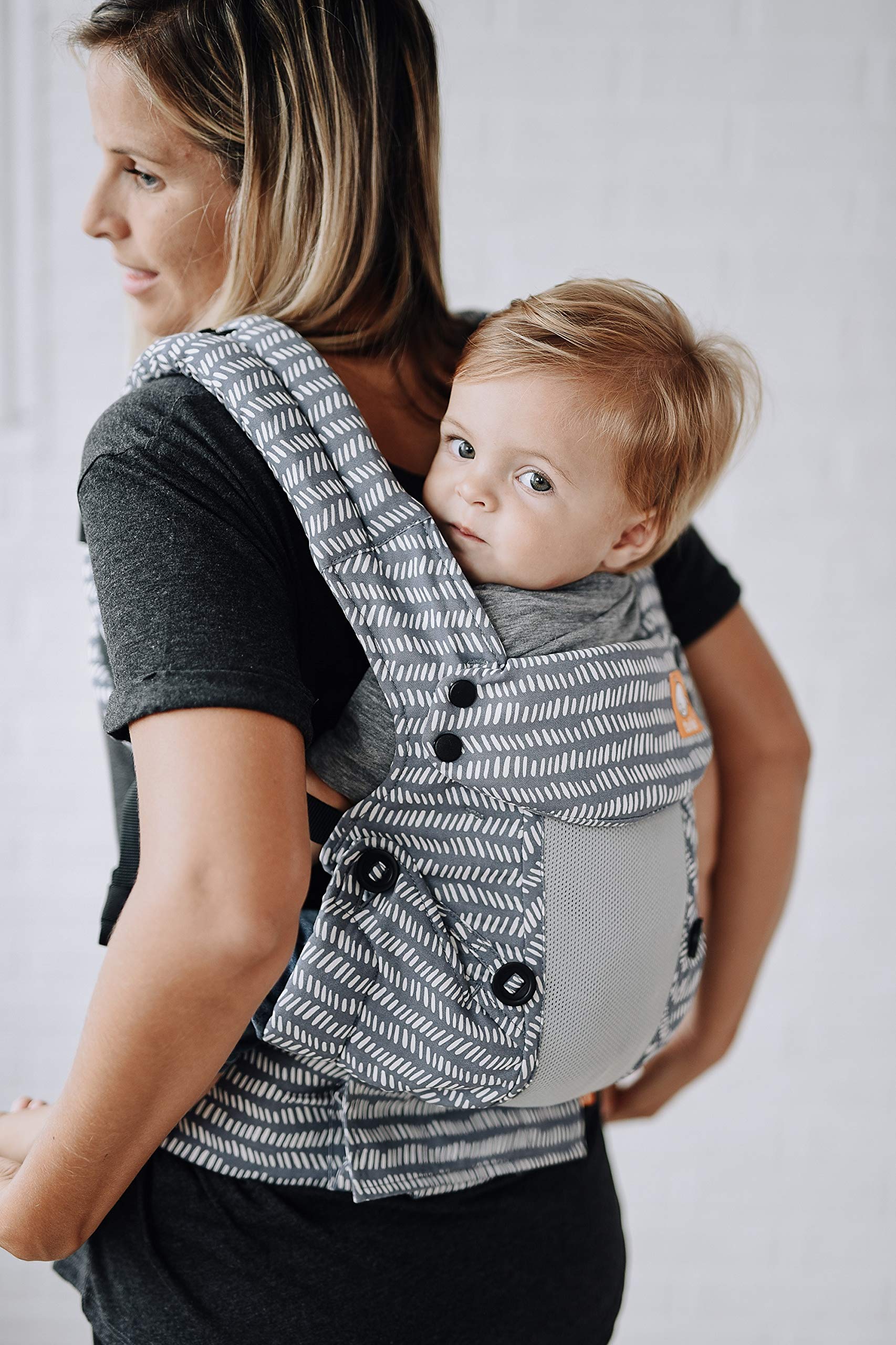 Baby Tula Coast Explore Mesh Baby Carrier 7 – 45 lb, Adjustable Newborn to Toddler Carrier, Multiple Ergonomic Positions Front and Back, Breathable – Coast Beyond, Light Blue with Light Gray Mesh