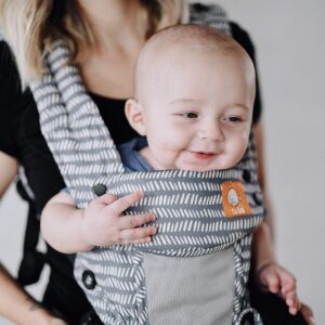 Baby Tula Coast Explore Mesh Baby Carrier 7 – 45 lb, Adjustable Newborn to Toddler Carrier, Multiple Ergonomic Positions Front and Back, Breathable – Coast Beyond, Light Blue with Light Gray Mesh