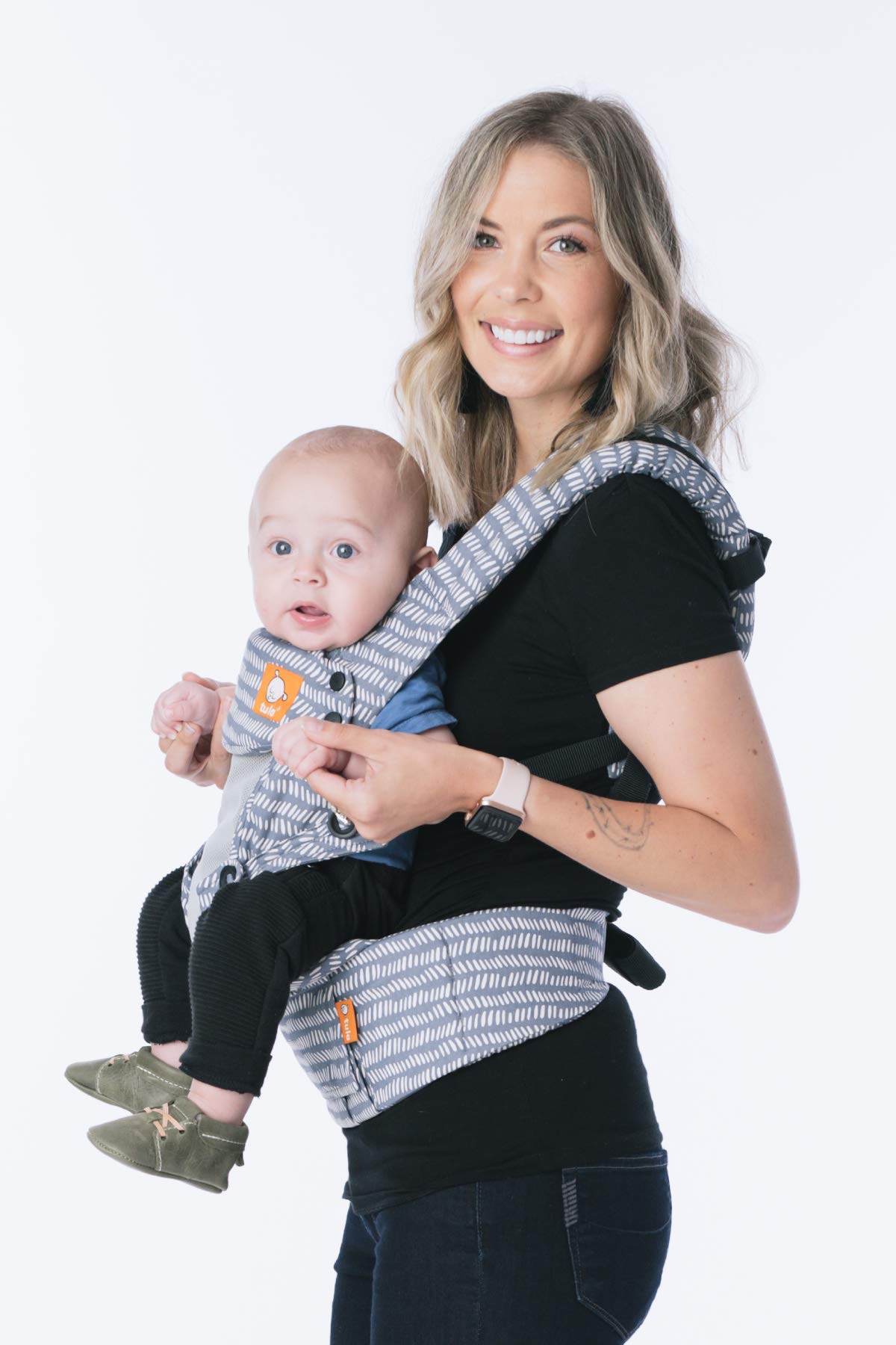 Baby Tula Coast Explore Mesh Baby Carrier 7 – 45 lb, Adjustable Newborn to Toddler Carrier, Multiple Ergonomic Positions Front and Back, Breathable – Coast Beyond, Light Blue with Light Gray Mesh