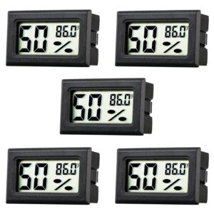 rojuna mini thermometer hygrometer, small digital electronic temperature humidity meters gauge indoor lcd display fahrenheit for humidors, greenhouse, garden, cellar, fridge, mason jar (5)