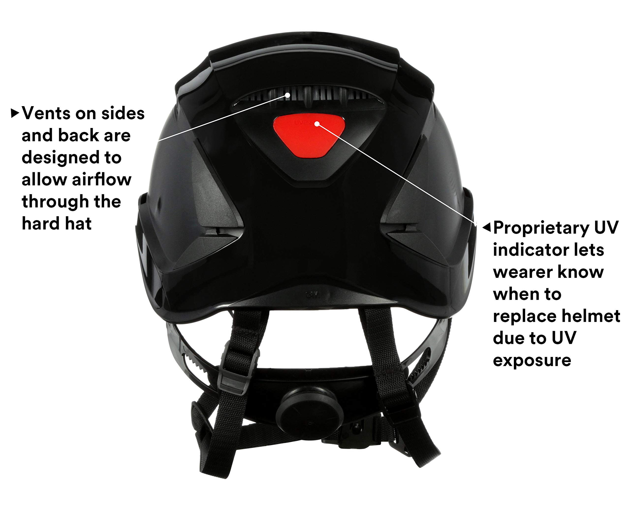 3M SecureFit Safety Helmet - Climbing Style Inspired Safety Helmet with 6 Point Suspension System, Vented, Black, X5012V-ANSI, for Construction, Heavy Infrastructure