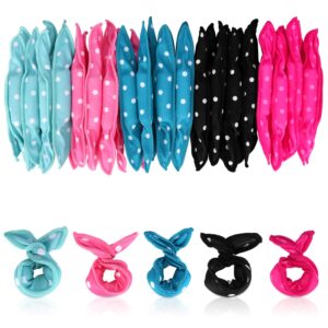 locisne 40pcs no heat curlers you can sleep in, hair rollers for long hair diy(5 colors)