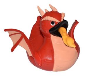 wild republic rubber ducks, bath toys, kids gifts, pool toys, water toys, red dragon, 4"