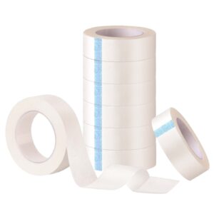 tuparka 8 rolls white eyelash tape, adhesive eyelash tapes, lash tape for eyelash extension supply, 9m each roll