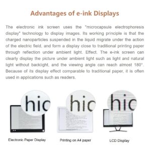 2.13inch E-Ink Display HAT V4 Version, 250x122 Resolution 3.3V/5V Black White Two-Color e-paper Screen Module for Raspberry Pi Zero/Zero W/Zero WH/2B/3B/3B+/4B, Supports Partial Refresh, SPI Interface