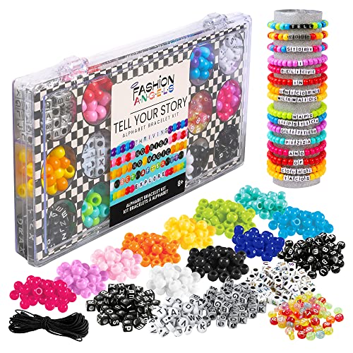 Fashion Angels Alphabet Bead Kit, 500+ Colorful Charms and Beads With Small Bead Organizer - Preppy Bracelet Making Kit for Teen Girls, Recommended for Ages 8 And Up