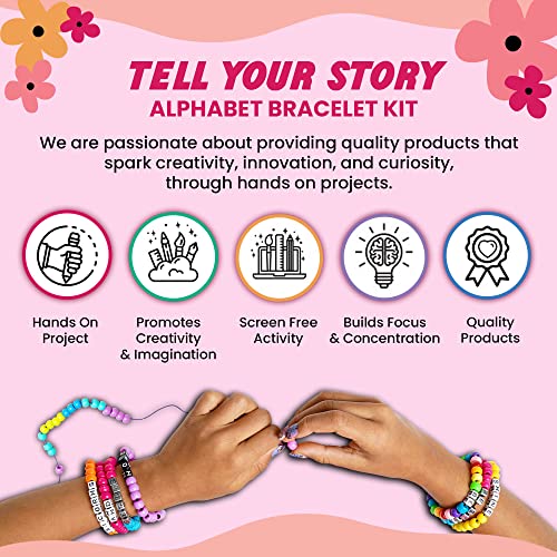 Fashion Angels Alphabet Bead Kit, 500+ Colorful Charms and Beads With Small Bead Organizer - Preppy Bracelet Making Kit for Teen Girls, Recommended for Ages 8 And Up