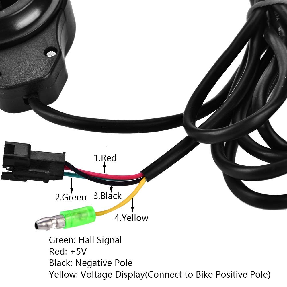 Nikou Ebike Throttle, 12V - 99V Thumb Throttle Speed Control Assembly Throttle Display Thumb with LCD Battery Voltage Display Accessory for Electric Scooter Electric Bike