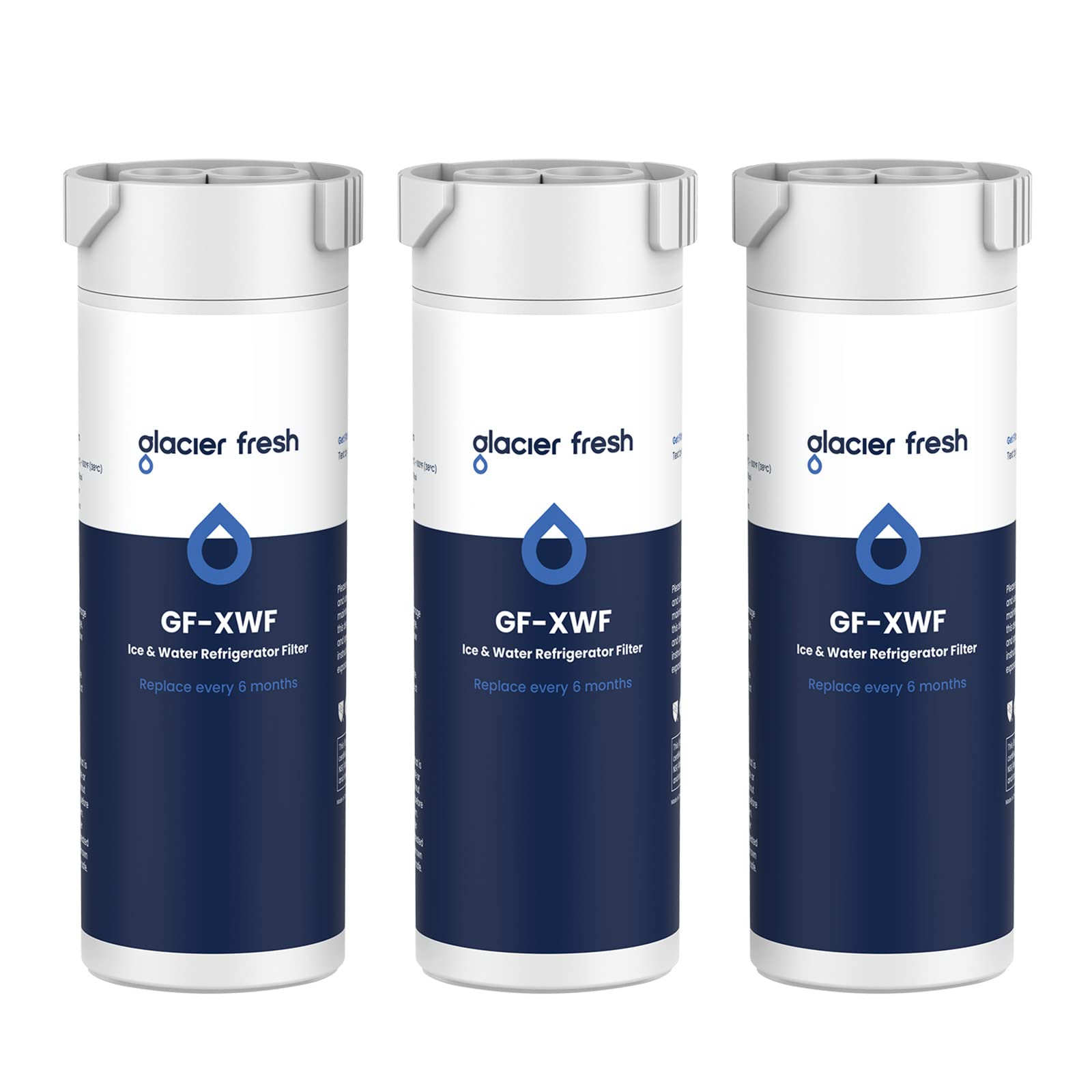 GLACIER FRESH XWF Replacement for GE XWF Refrigerator Water Filter Pack of 3