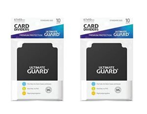 2 packs ultimate guard black card dividers (10) standard size individual pack