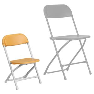 Flash Furniture 2 Pk. Kids Yellow Plastic Folding Chair