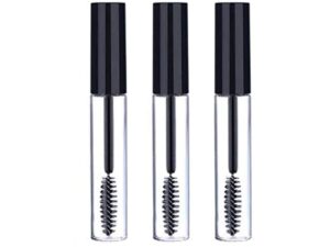 sinen 3pcs 10ml empty mascara tube wand eyelash cream container bottle with 3 rubber inserts 3 funnels 3 transfer pipettes