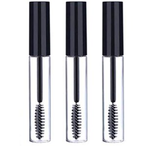 Sinen 3pcs 10ml Empty Mascara Tube Wand Eyelash Cream Container Bottle with 3 Rubber Inserts 3 Funnels 3 Transfer Pipettes