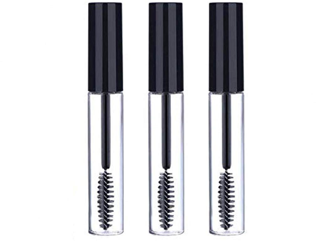 Sinen 3pcs 10ml Empty Mascara Tube Wand Eyelash Cream Container Bottle with 3 Rubber Inserts 3 Funnels 3 Transfer Pipettes