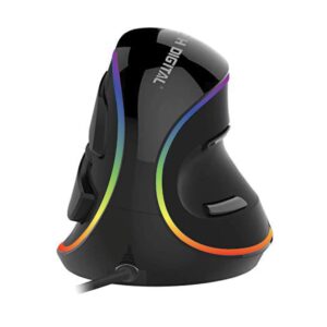 j-tech digital ergonomic mouse wired - rgb vertical gaming mouse with 5 adjustable dpi settings up to 4000 dpi, computer mouse for carpal tunnel, removable palm rest and thumb buttons [v628r]