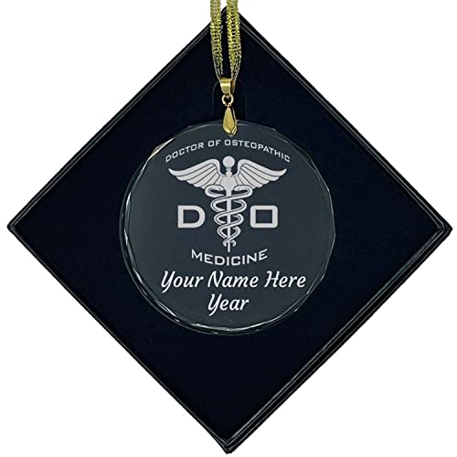 LaserGram Christmas Ornament, DO Doctor of Osteopathic Medicine, Personalized Engraving Included (Round Shape)