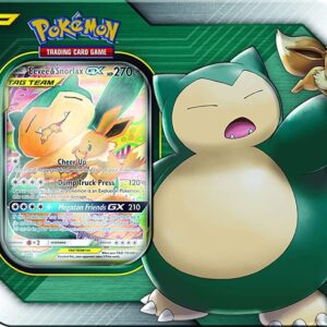 Pokemon Tag Team Tin Snorlax-GX & Eevee- TCG: Sun & Moon Box- 4 Booster Packs | 1 Special Eevee & Snorlax-GX Foil Card | Genuine Cards