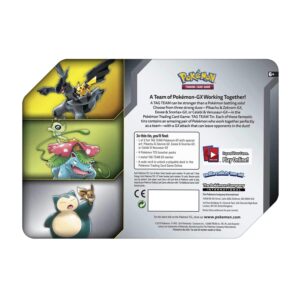 Pokemon Tag Team Tin Snorlax-GX & Eevee- TCG: Sun & Moon Box- 4 Booster Packs | 1 Special Eevee & Snorlax-GX Foil Card | Genuine Cards