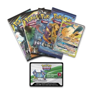 Pokemon Tag Team Tin Snorlax-GX & Eevee- TCG: Sun & Moon Box- 4 Booster Packs | 1 Special Eevee & Snorlax-GX Foil Card | Genuine Cards