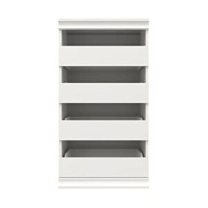 ClosetMaid Modular Storage Unit with 4 Drawers, Wood Closet Organizer, Stacking, Full Backer, Storage, Decorative Trim, White