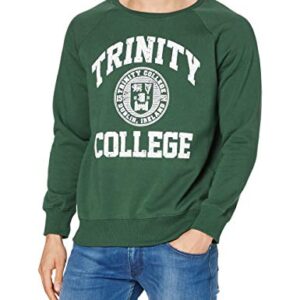 Bottle Green and White Trinity College Dublin Ireland Seal Sweatshirt (Green, XX-Large)