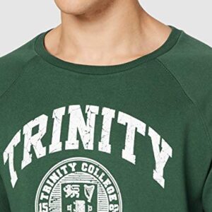 Bottle Green and White Trinity College Dublin Ireland Seal Sweatshirt (Green, XX-Large)